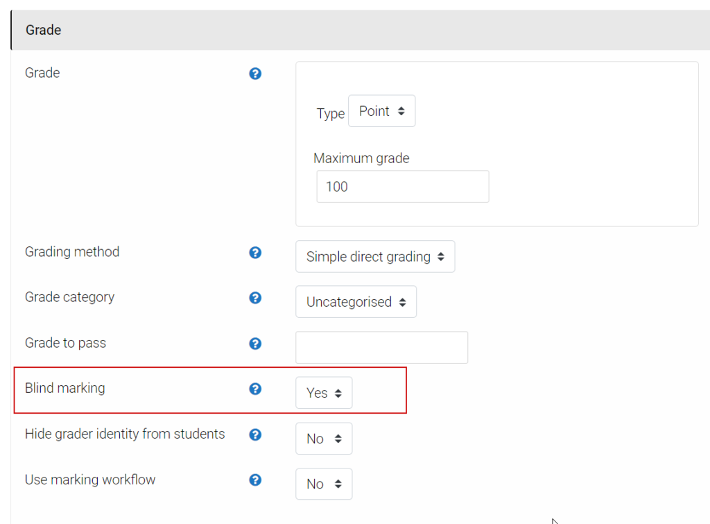 Anonymous Marking: Moodle – Technology Enhanced Learning