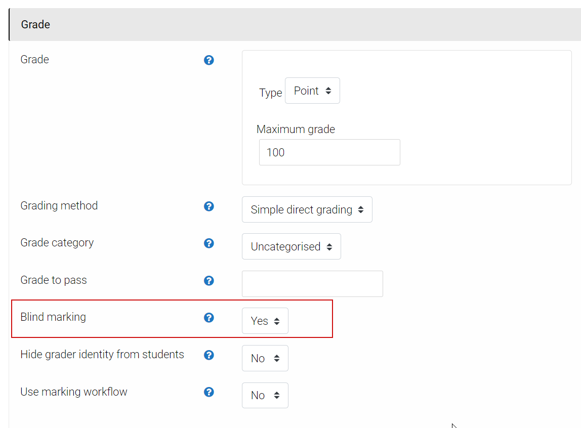 Anonymous Marking: Moodle - Technology Enhanced Learning